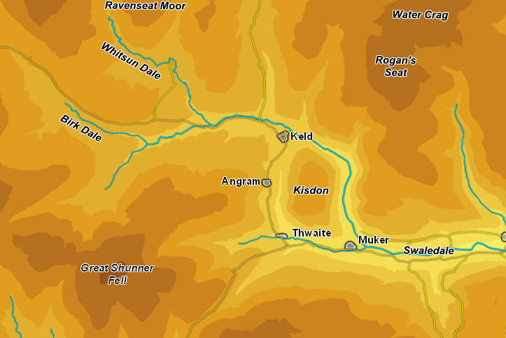 Map for Upper Swaledale