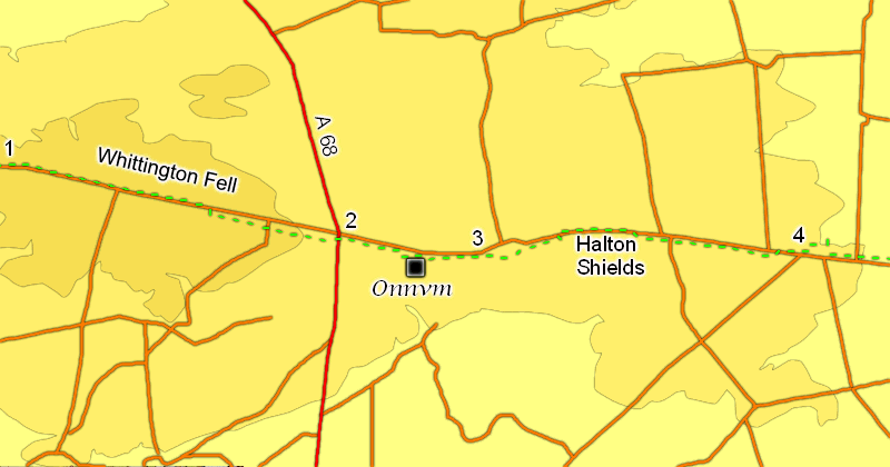 Map for Hadrian's Wall stage nine: Halton and Onnvm